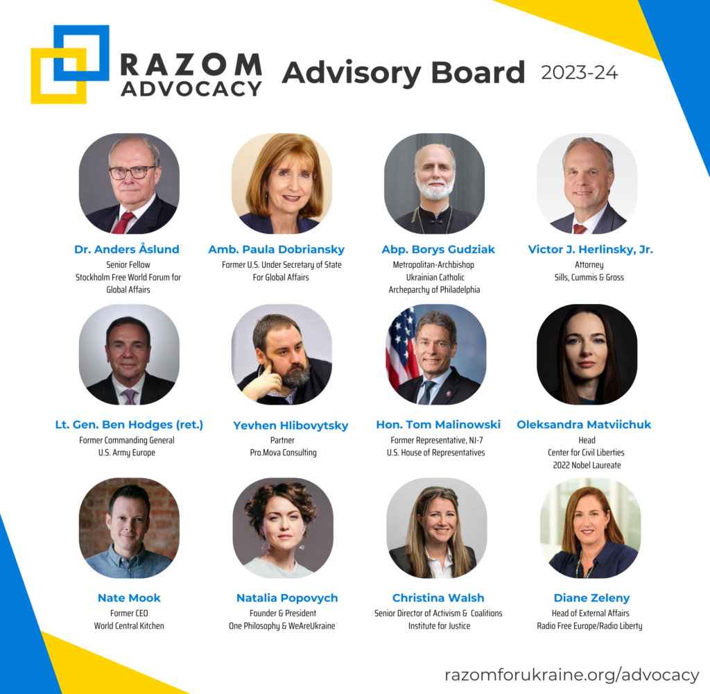 Razom For Ukraine Announces New Advocacy Advisory Board - Razom